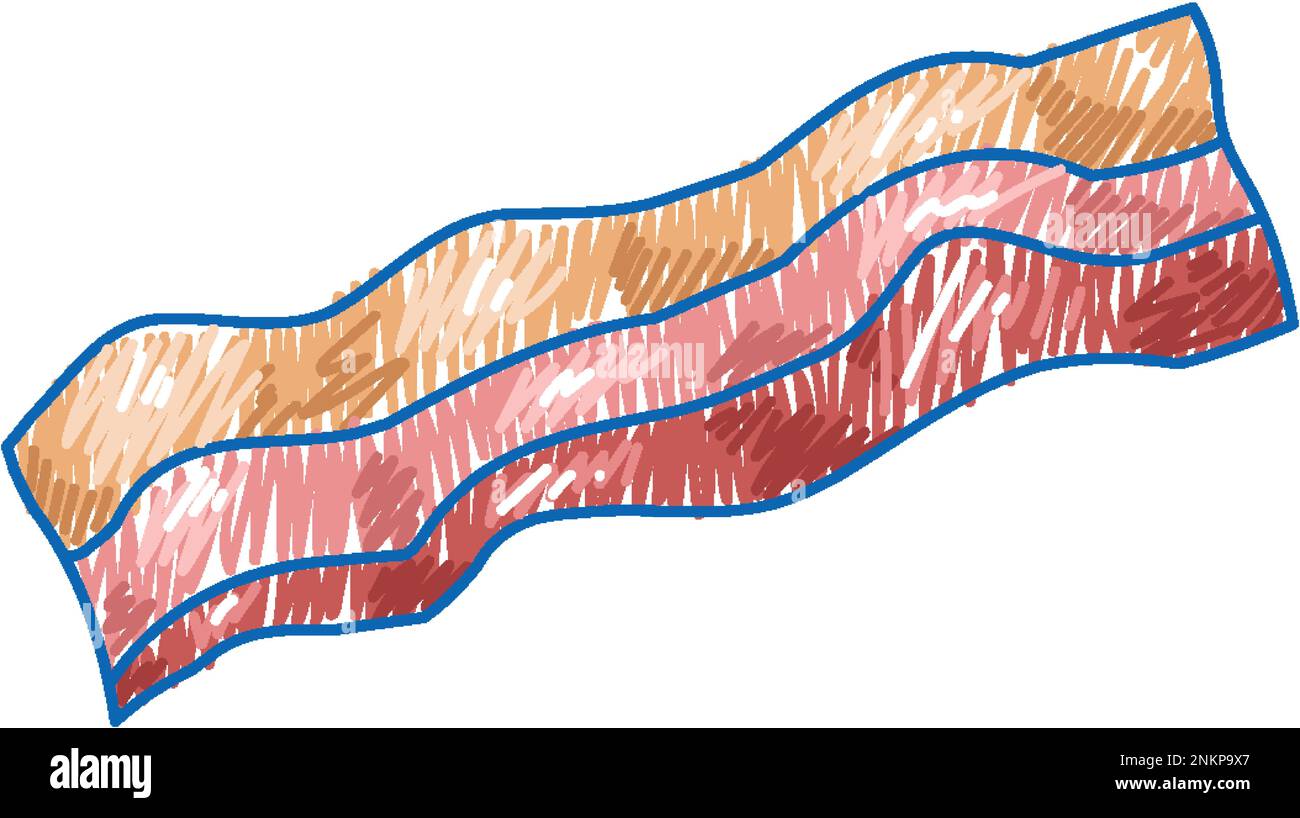 Bacon pencil colour child scribble style illustration Stock Vector ...