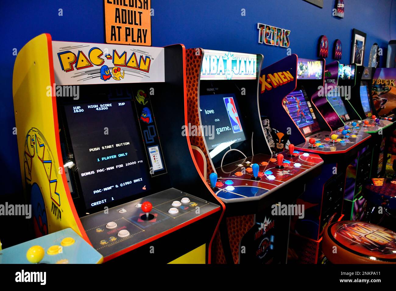 The restaurant and arcade offers retro games like Pac-Man and Centipede ...
