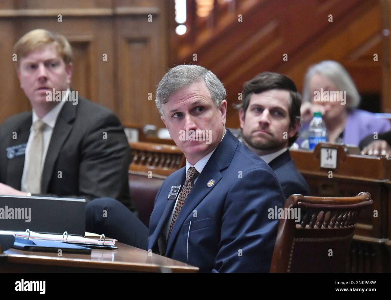 Sen. Marty Harbin (R-Tyrone), who introduced SB-435, watches a voting ...