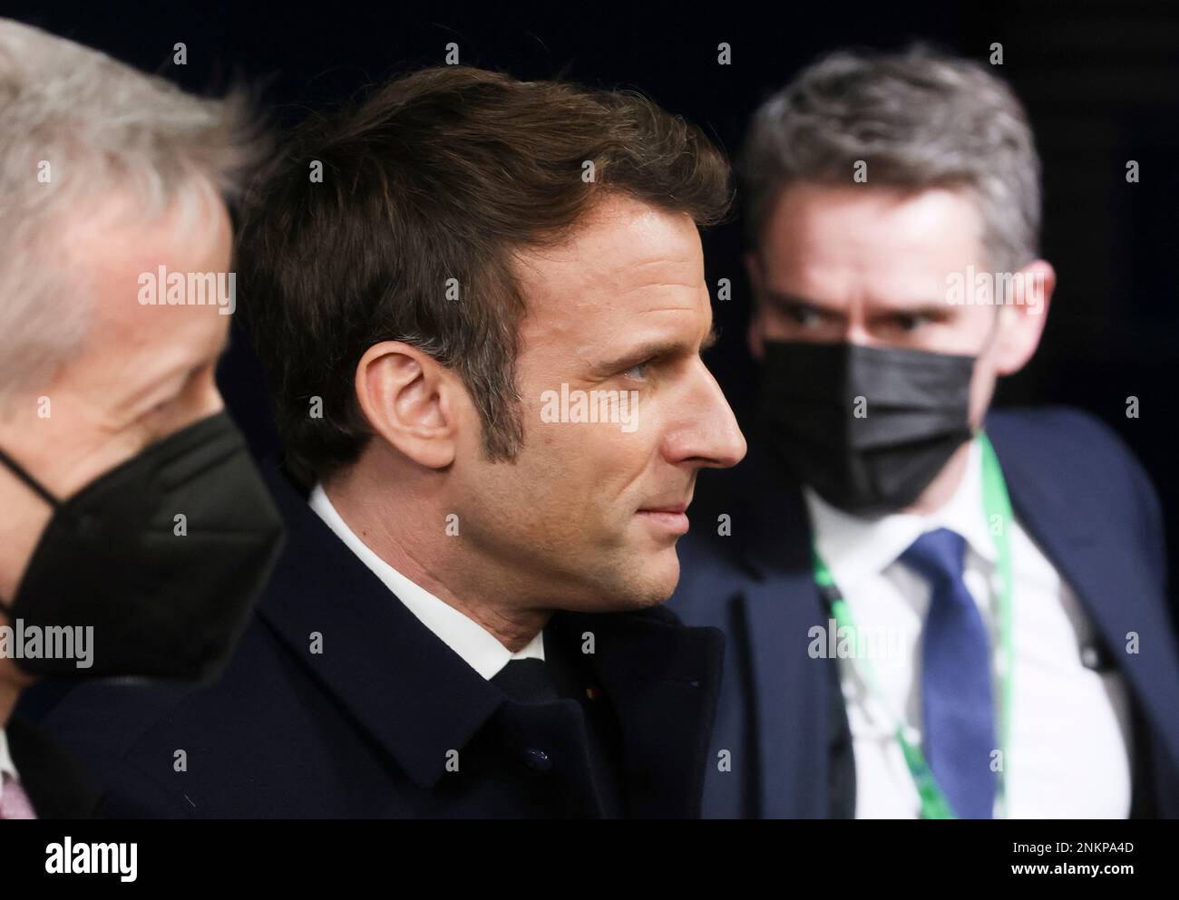 French President Emmanuel Macron arrives for an extraordinary EU summit ...