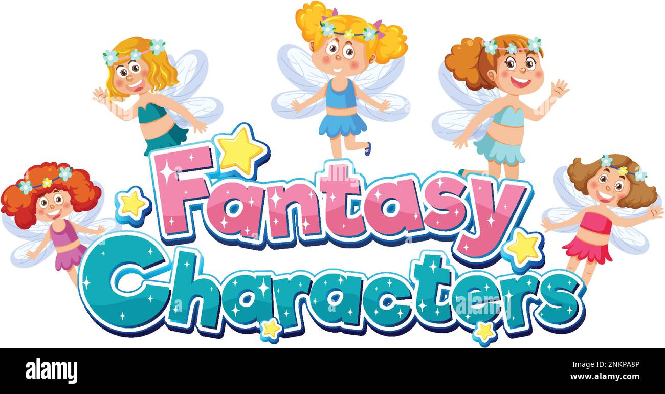 Fantasy characters text design illustration Stock Vector Image & Art ...