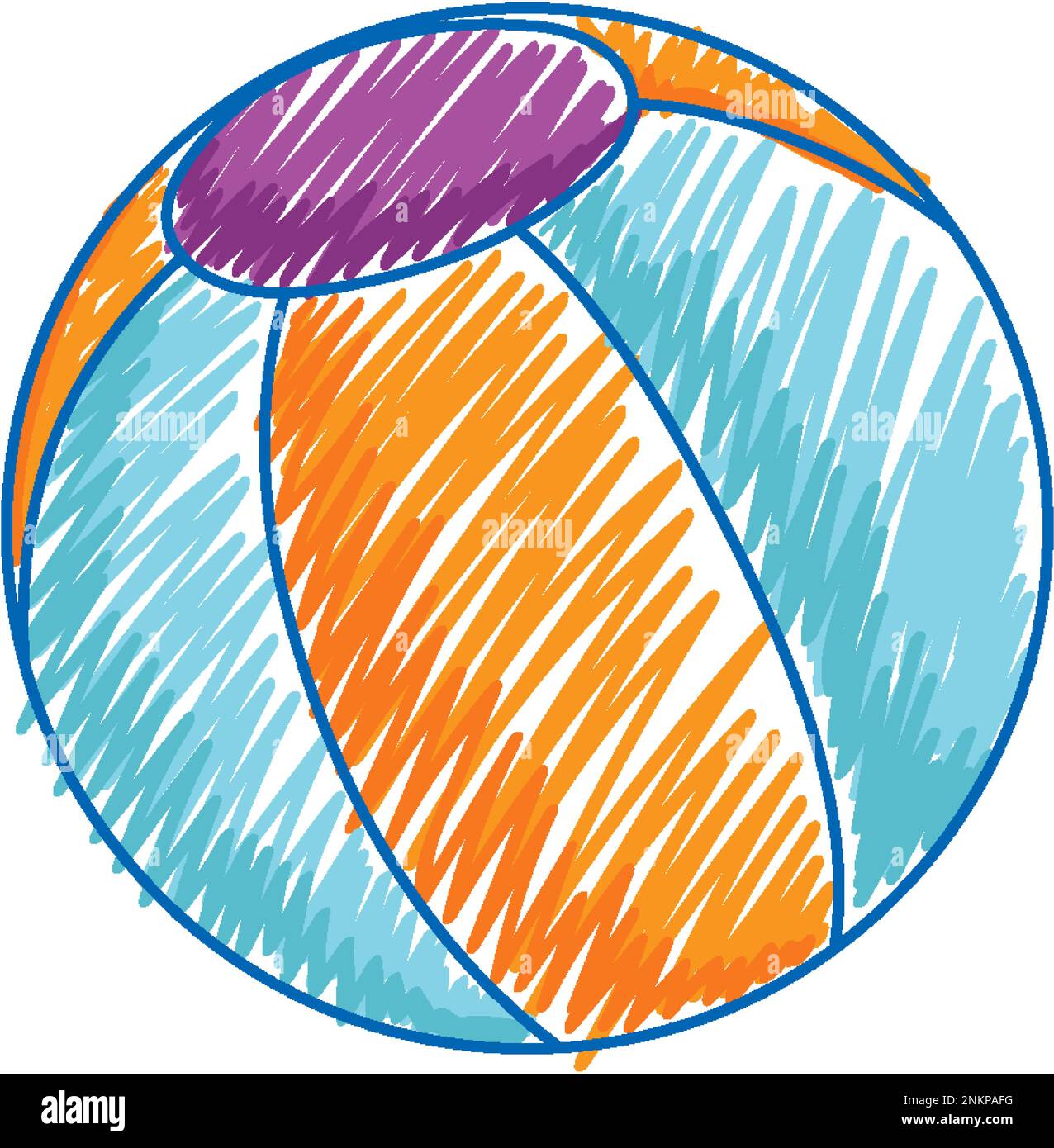 Beach ball in pencil colour sketch simple style illustration Stock ...