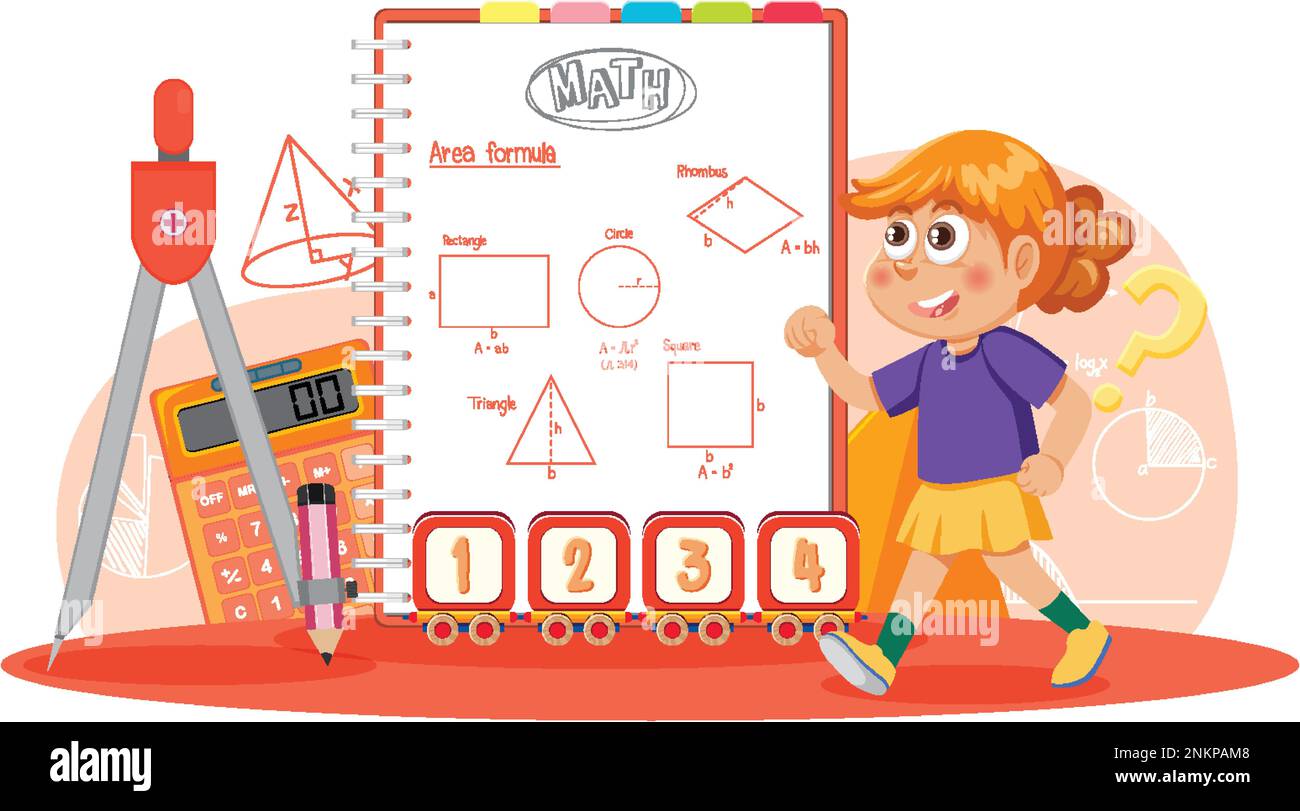 Girl and math formula icon illustration Stock Vector Image & Art - Alamy