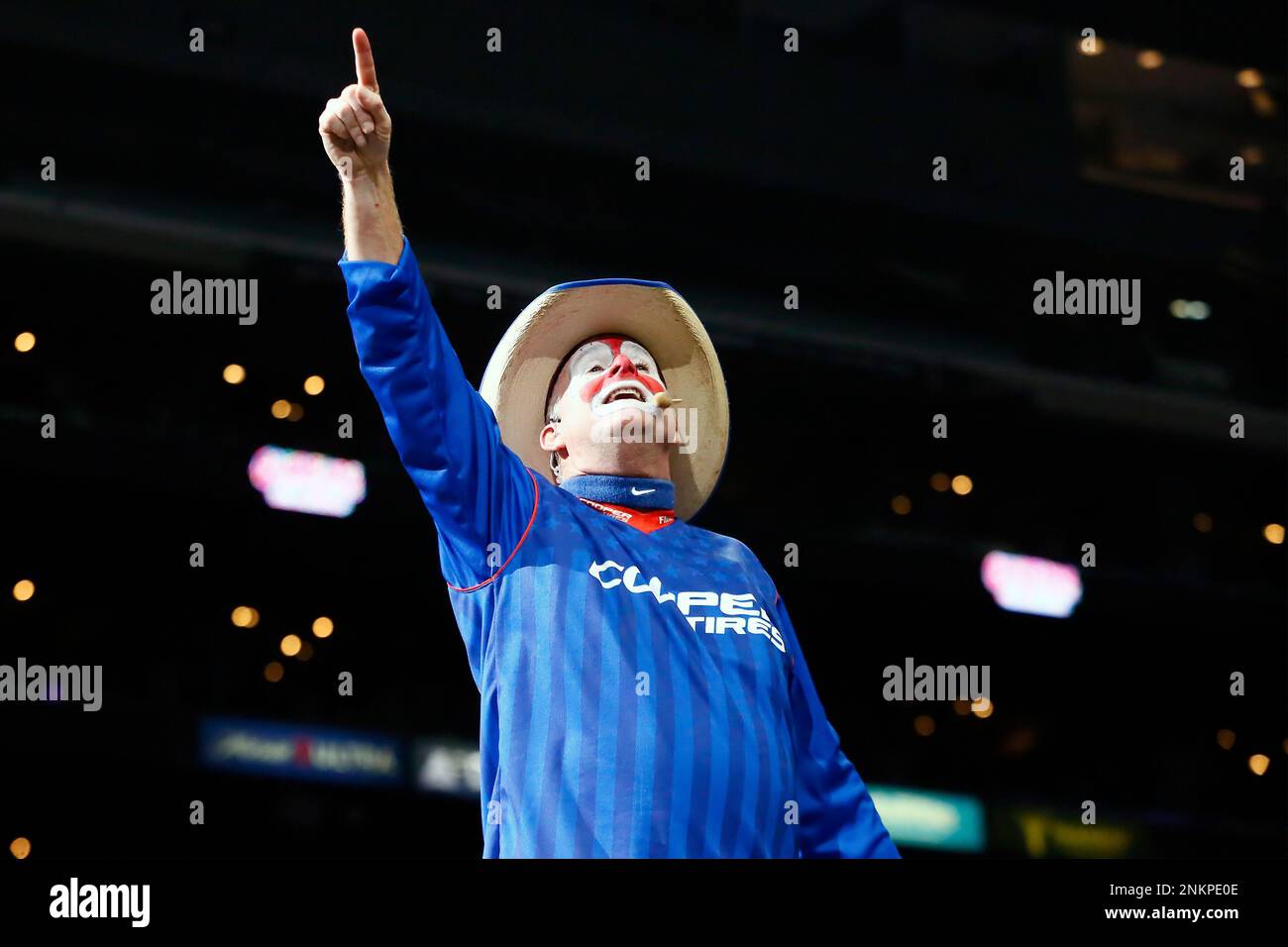 LOS ANGELES, CA - FEBRUARY 22: PBR Entertainer Flint Rasmussen looks on ...