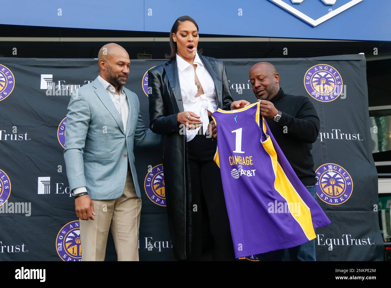 Los Angeles Sparks new signed center Liz Cambage poses with her jersey ...