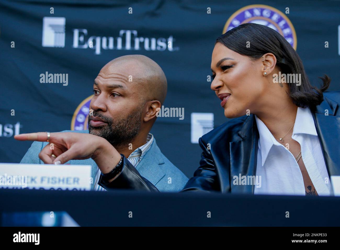 Los Angeles Sparks head coach Derek Fisher and the team's new signed ...