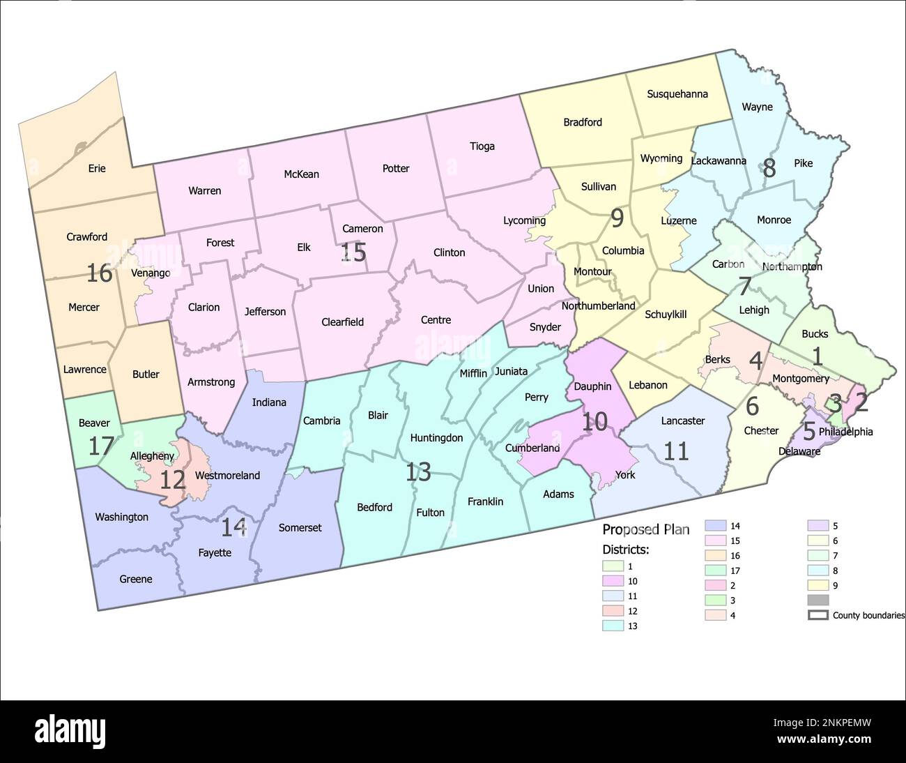 Shown is a new map of congressional districts provided by the Supreme ...