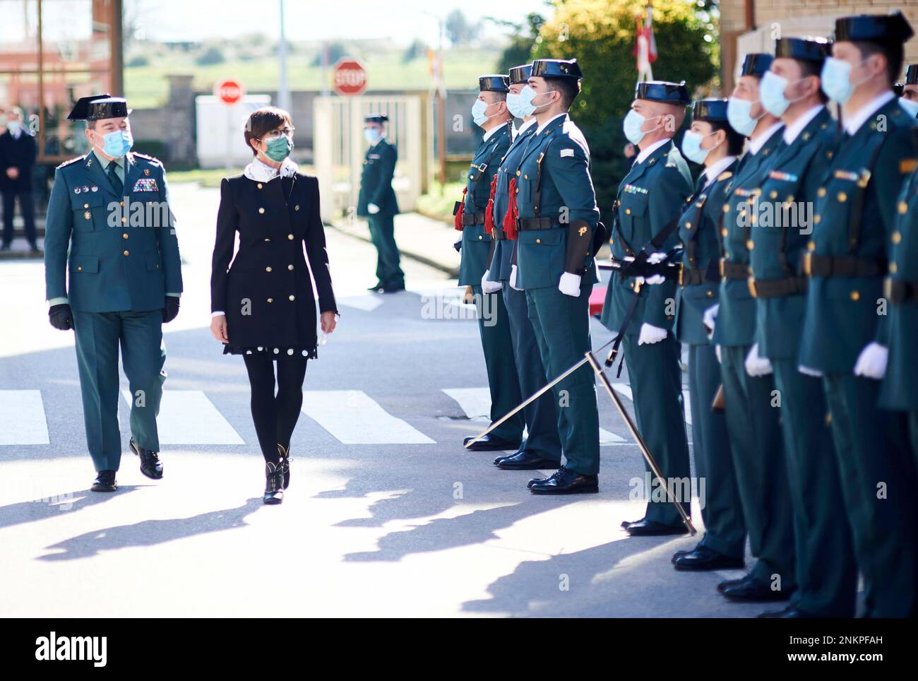 The director of the Civil Guard, María Gámez Gámez, passes by members ...