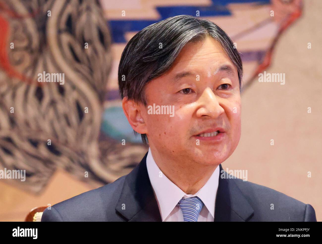 Japanese Emperor Naruhito attends a press conference at Imperial Palace ...