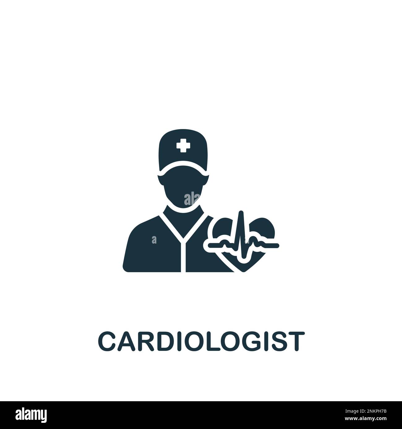 Cardiologist icon. Monochrome simple sign from medical speialist ...