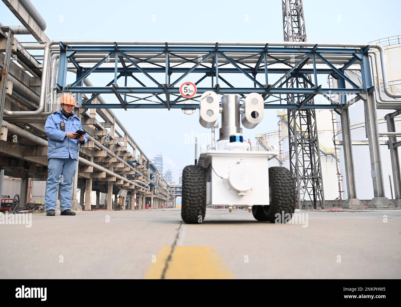 QINGDAO, CHINA - FEBRUARY 24, 2023 - An industrial inspection robot ...