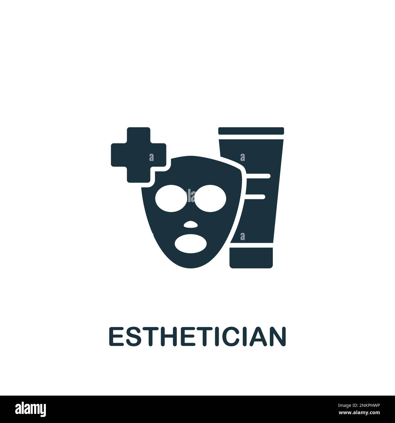 Esthetician icon. Monochrome simple sign from medical speialist ...