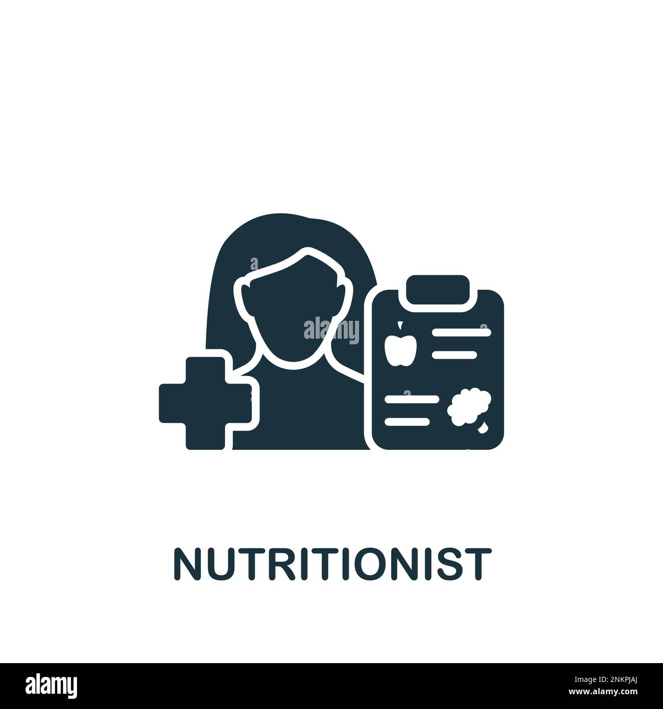 Nutritionist icon. Monochrome simple sign from medical speialist ...