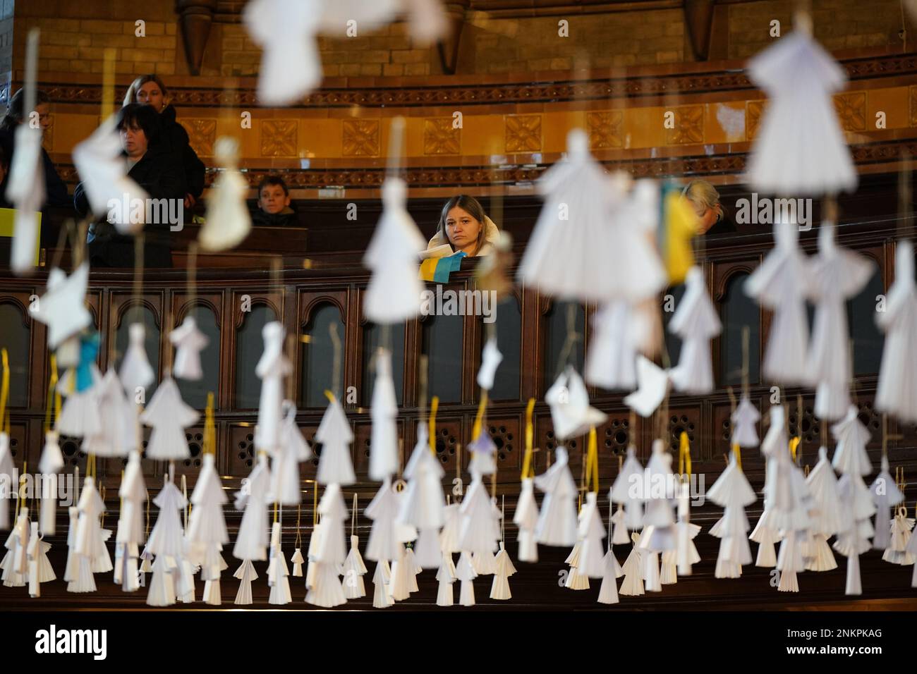461 paper angels hang from the roof of the cathedral, one for each ...