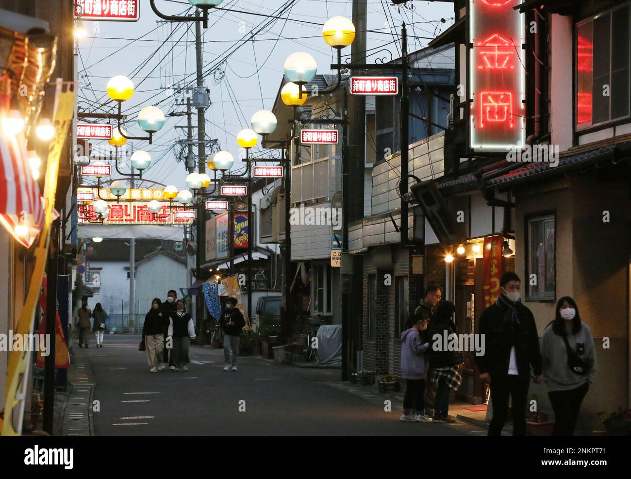 A photo shows Showa Town which was reproduced the streets of the Showa ...