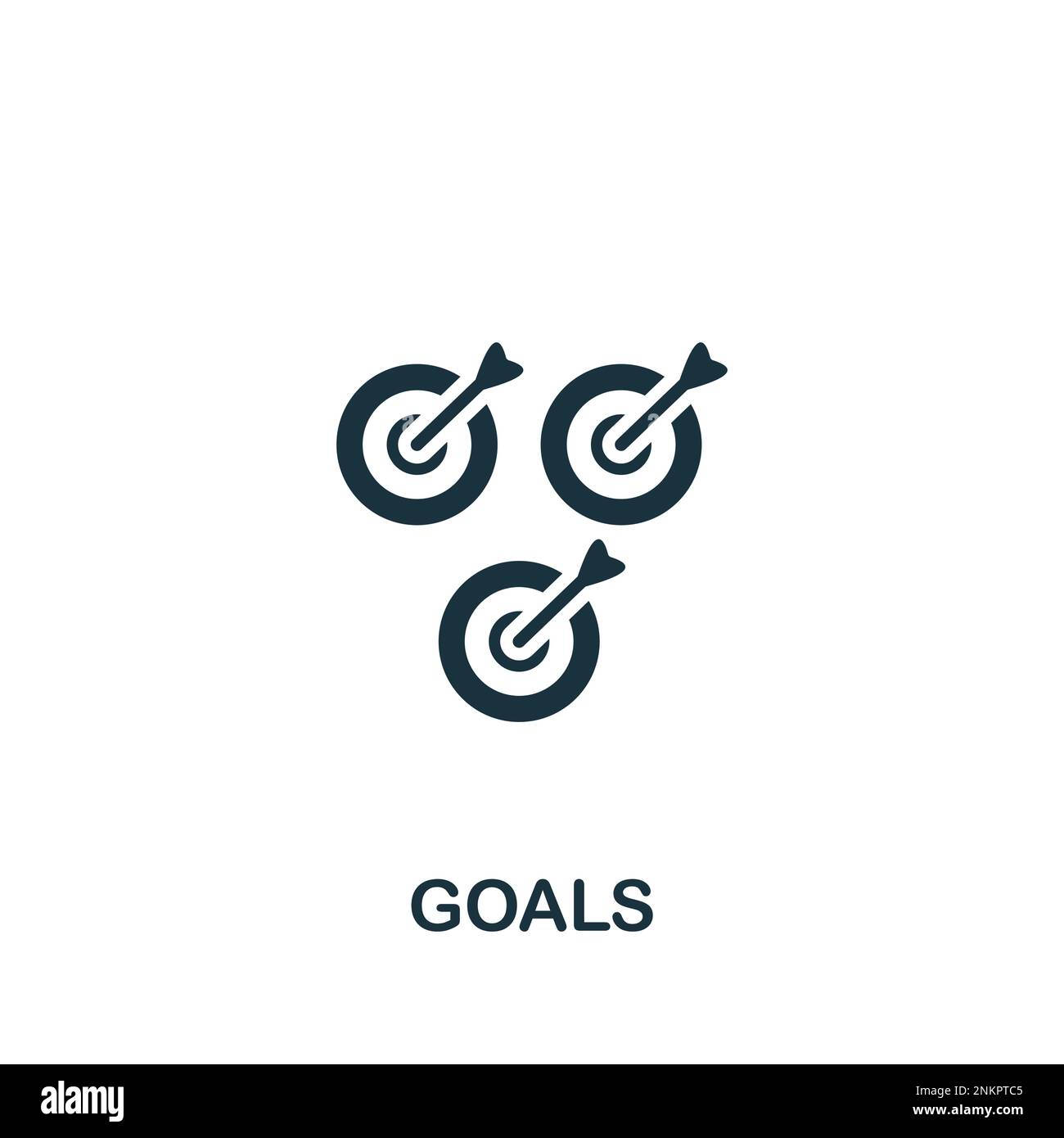 Goals icon. Monochrome simple sign from performance collection. Goals ...