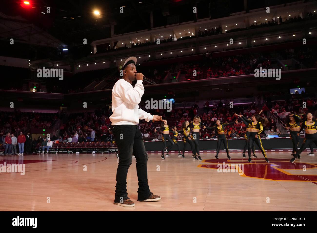 American rapper and recording artist Kalan.FrFr performs during an NCAA ...