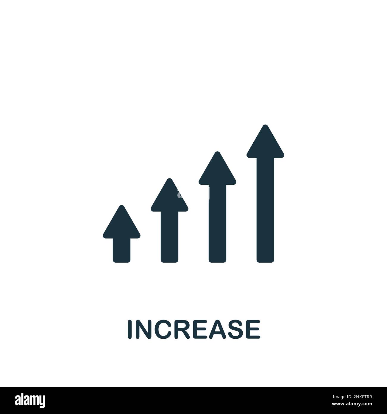 Increase icon. Monochrome simple sign from performance collection ...