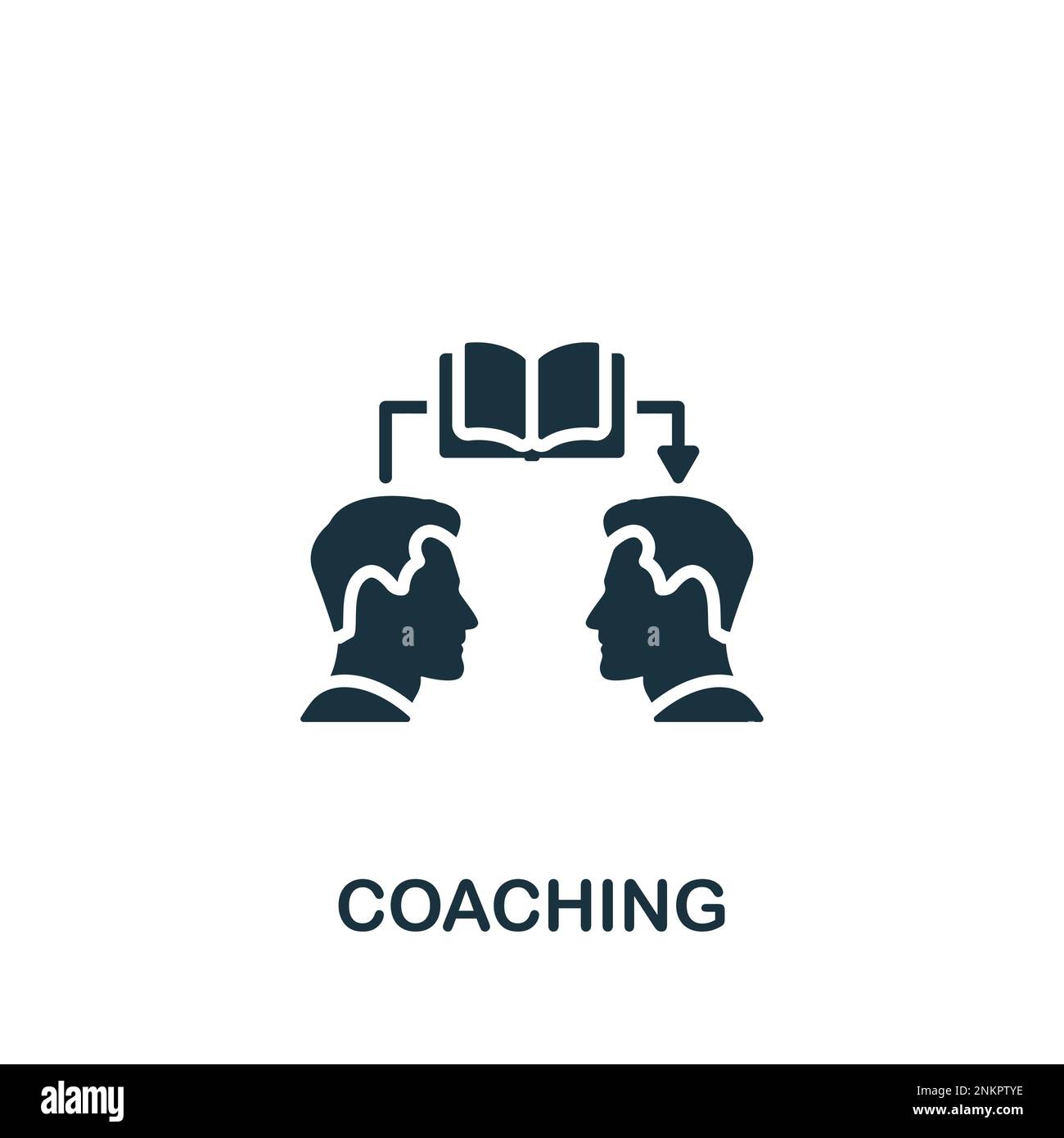 Coaching icon. Monochrome simple sign from performance collection. Coaching icon for logo ...