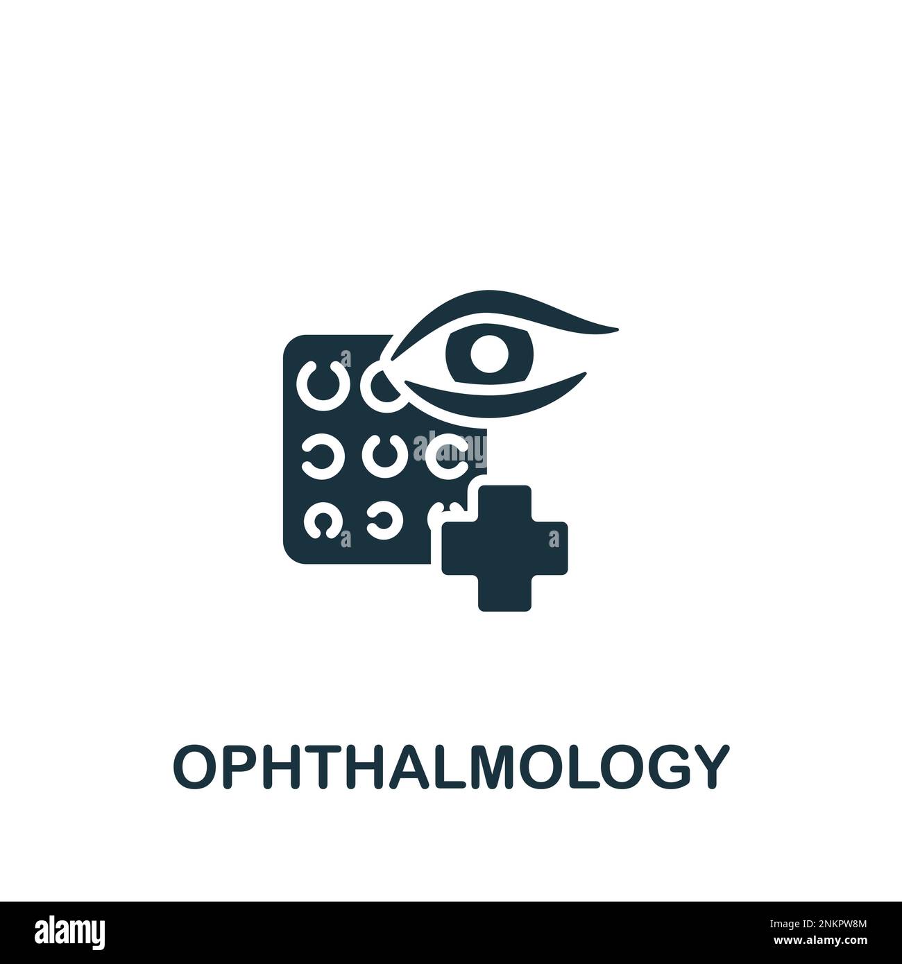 Ophtalmology icon. Monochrome simple sign from medical speialist ...