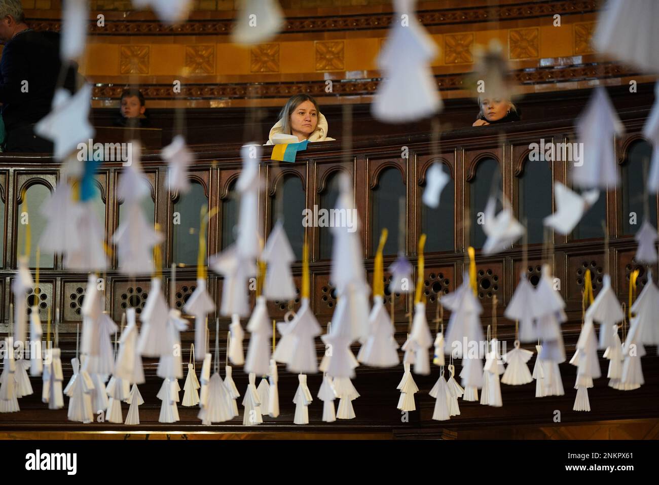 461 paper angels hang from the roof of the cathedral, one for each ...