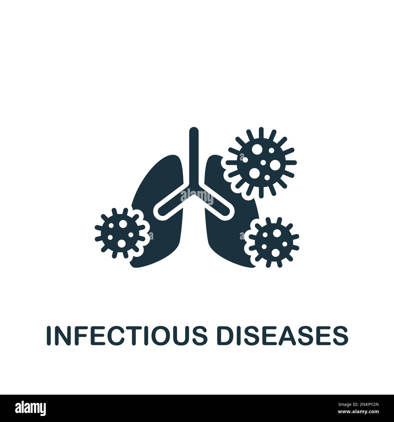 Infection diseases icon. Monochrome simple sign from medical speialist ...
