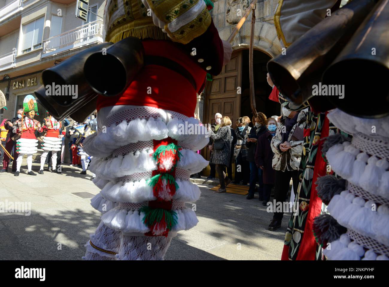 Detail of the cigarrón costumes, in the celebration of the premiere of ...