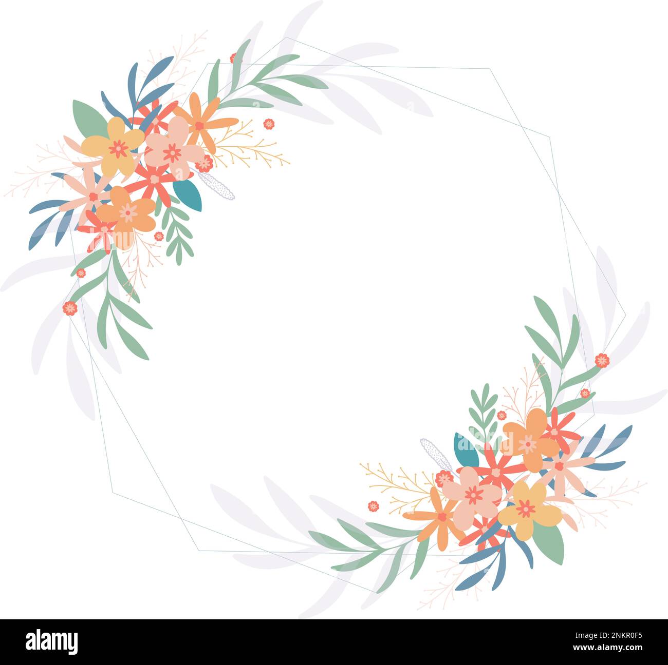 Spring wildflowers wreath Stock Vector Image & Art - Alamy
