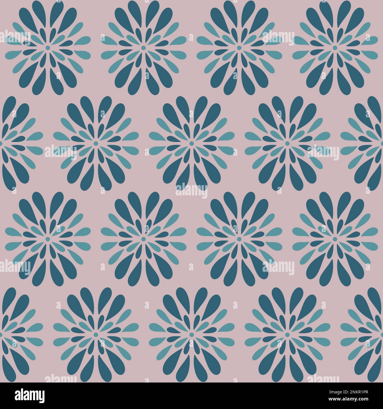 Seamless pattern with Isolated repeat abstract geometric blue flowers ...