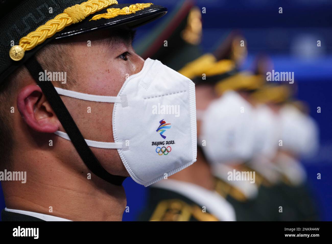 Chinese military personnels wearing face masks are seen during pair ...
