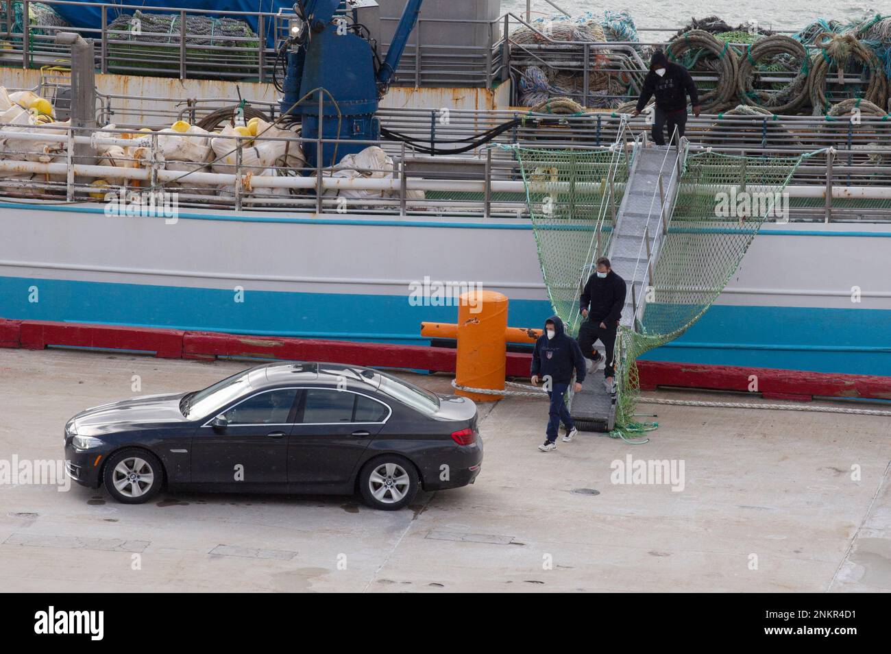 (L-R) The skipper, Juan Padín; his nephew, Eduardo Rial Padín; and ...