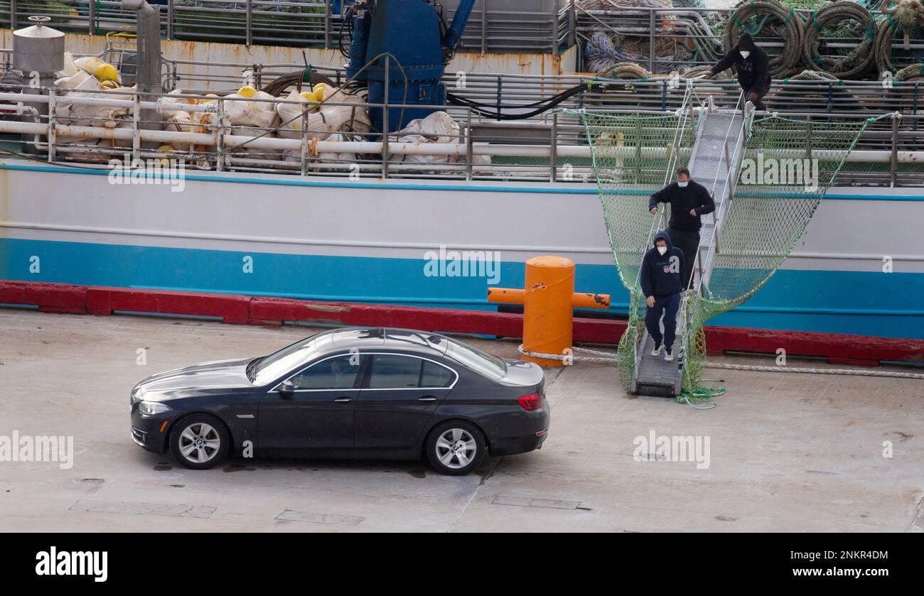(L-R) The skipper, Juan Padín; his nephew, Eduardo Rial Padín; and ...