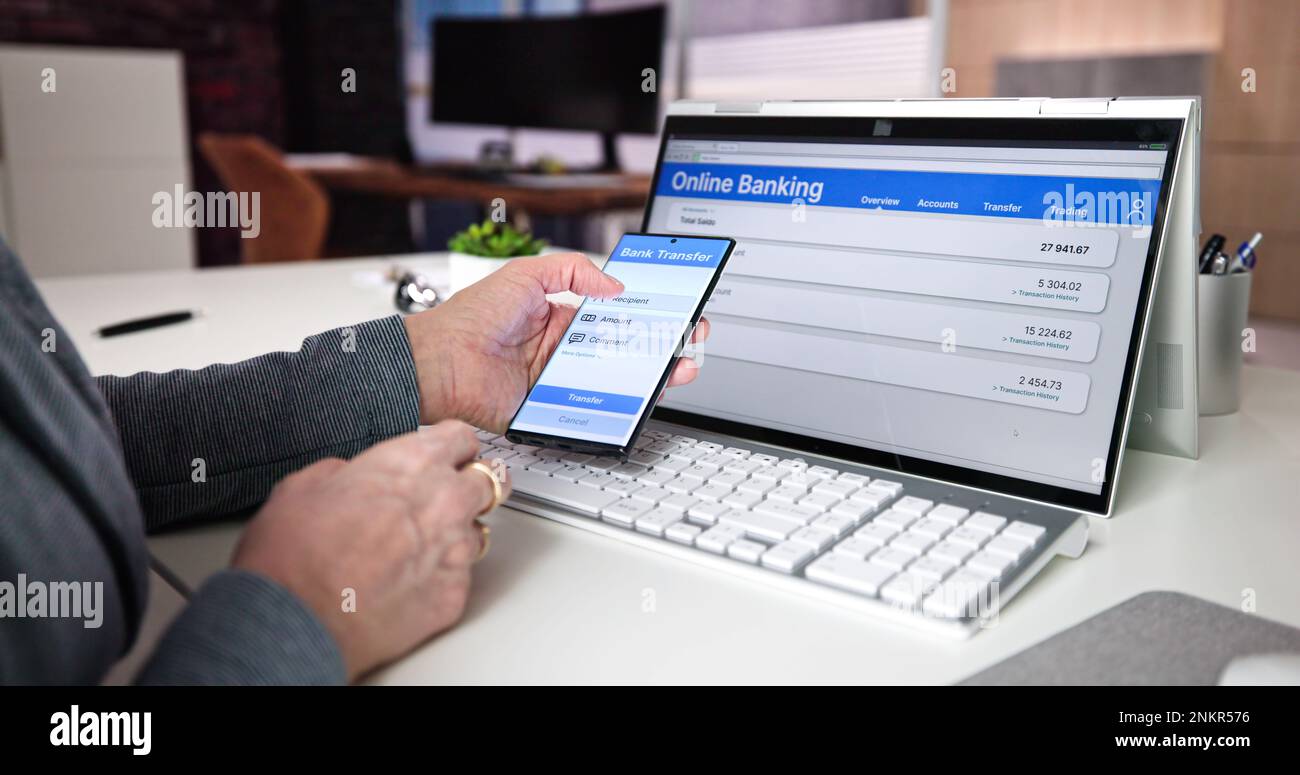 Online Bank Ecommerce Money Transfer 2 Factor Authentication Stock ...