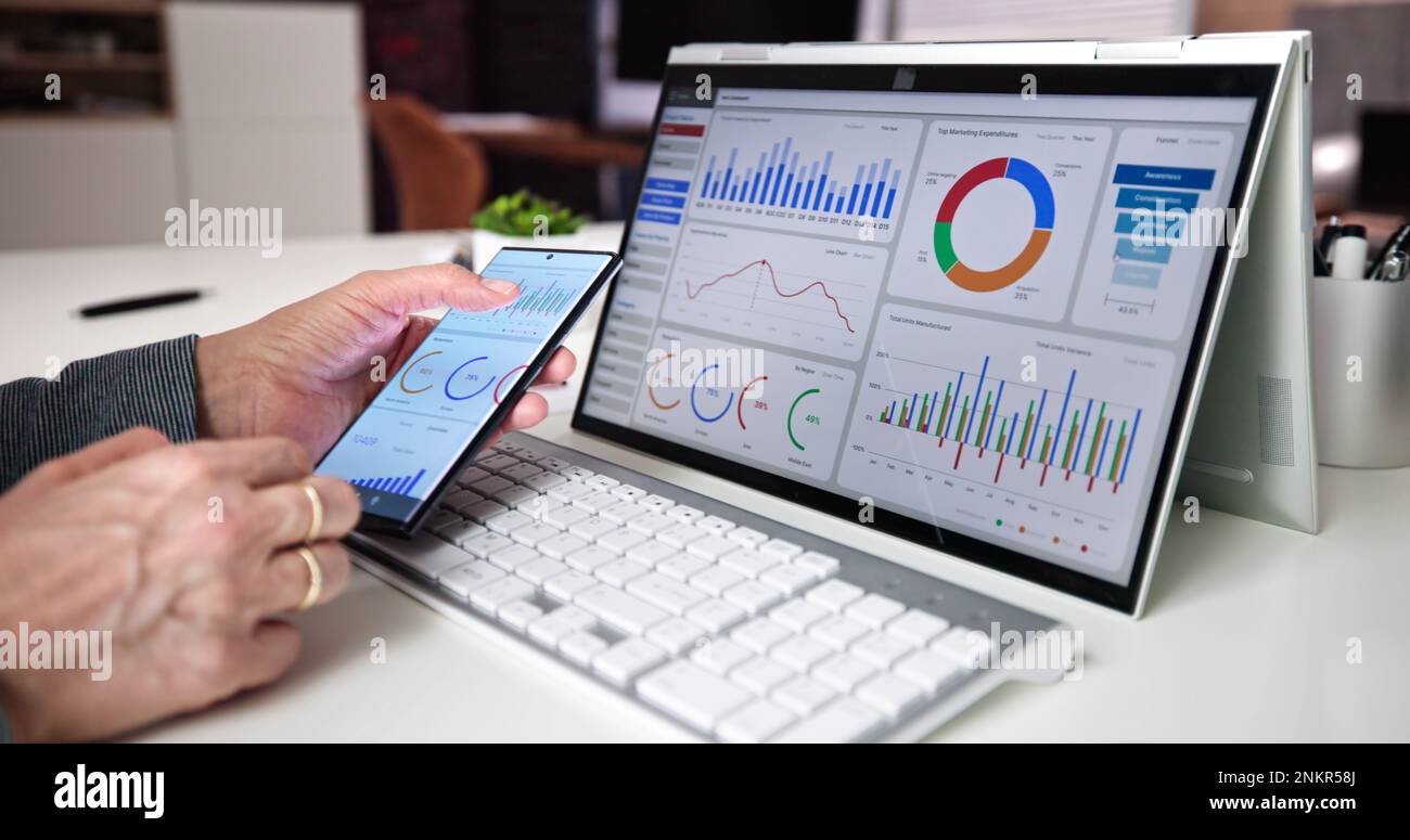 KPI Dashboard Data Analytics On Business Laptop Stock Photo - Alamy