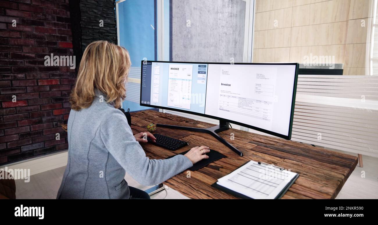 Online Digital E Invoice Statement On Hybrid Laptop Stock Photo - Alamy