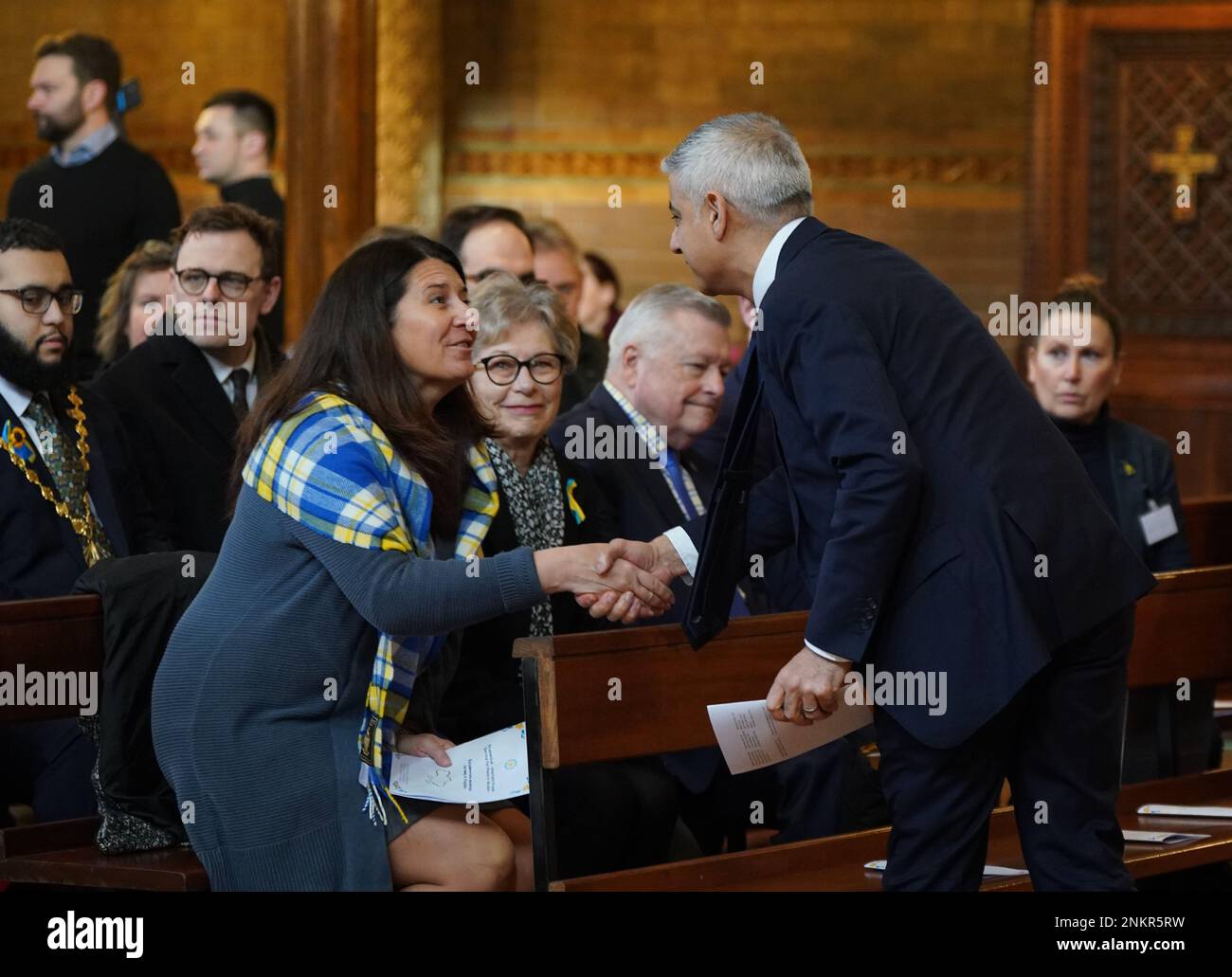 Mayor of London Sadiq Khan (right) attending an ecumenical prayer ...