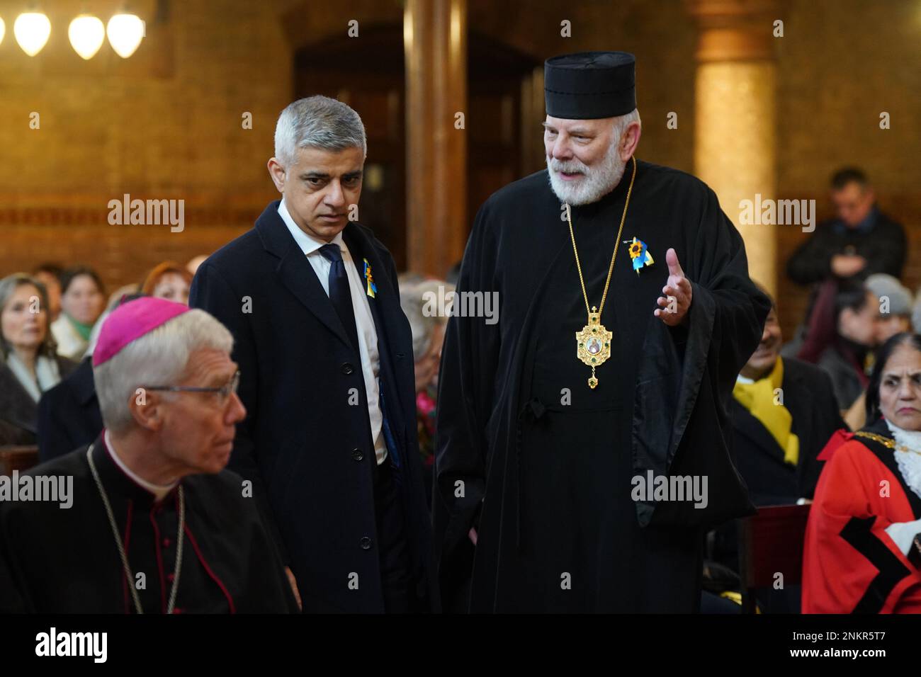 Mayor of London Sadiq Khan (left) attending an ecumenical prayer ...