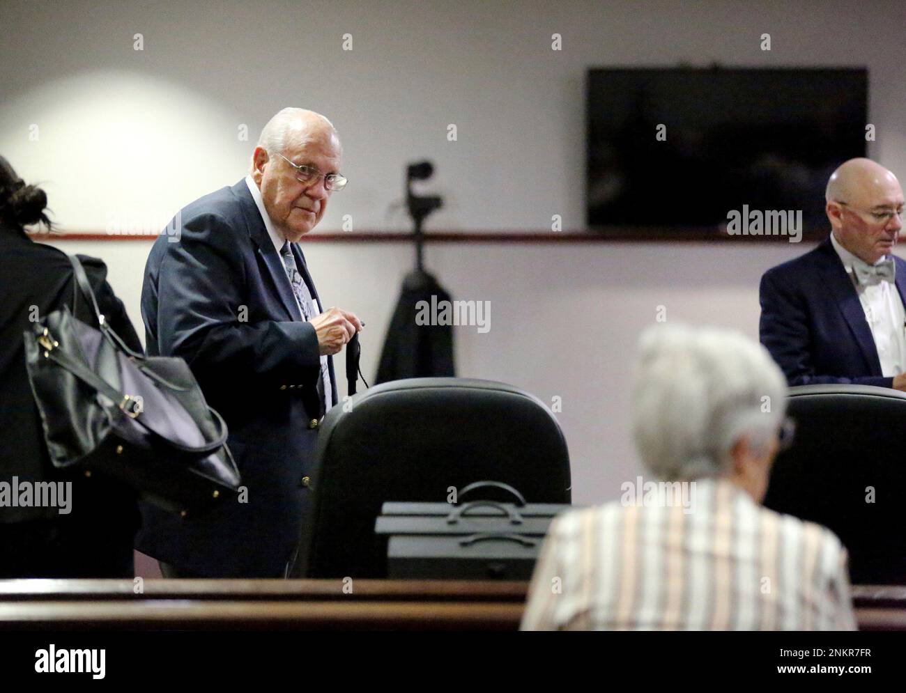 Former Tampa Police Captain Curtis Reeves, 79, turns to look at his ...