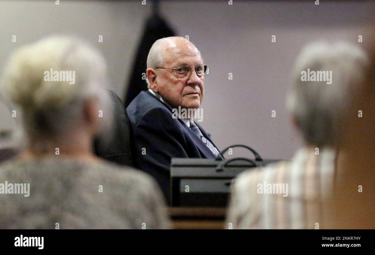 Former Tampa Police Captain Curtis Reeves, 79, turns to look at his ...