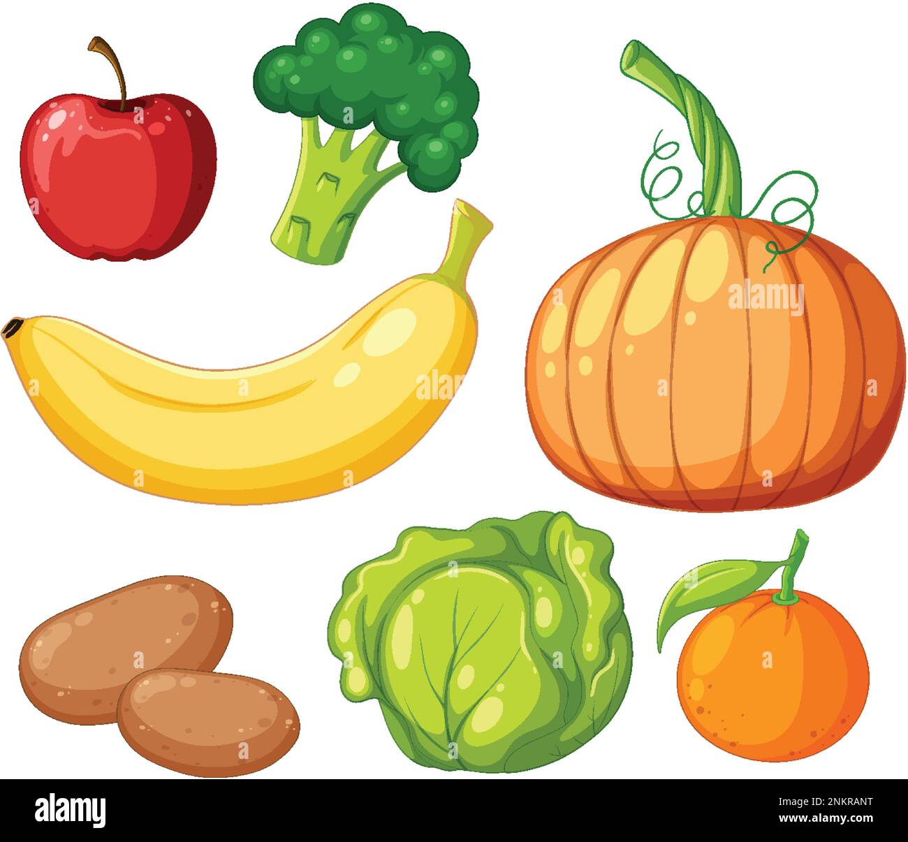 Vegetables and fruits fiber foods group illustration Stock Vector Image ...