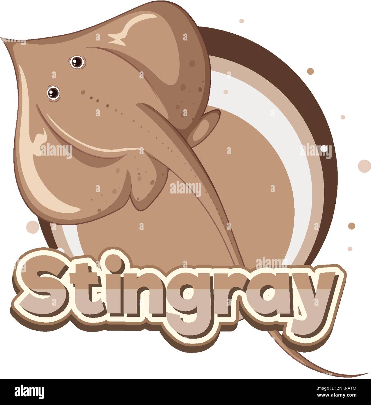 Atlantic stingray logo with carton character illustration Stock Vector ...