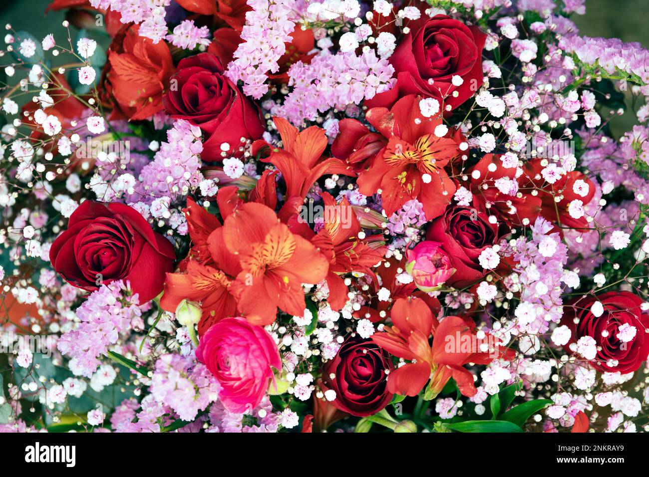 Floral background with different flowers Stock Photo - Alamy