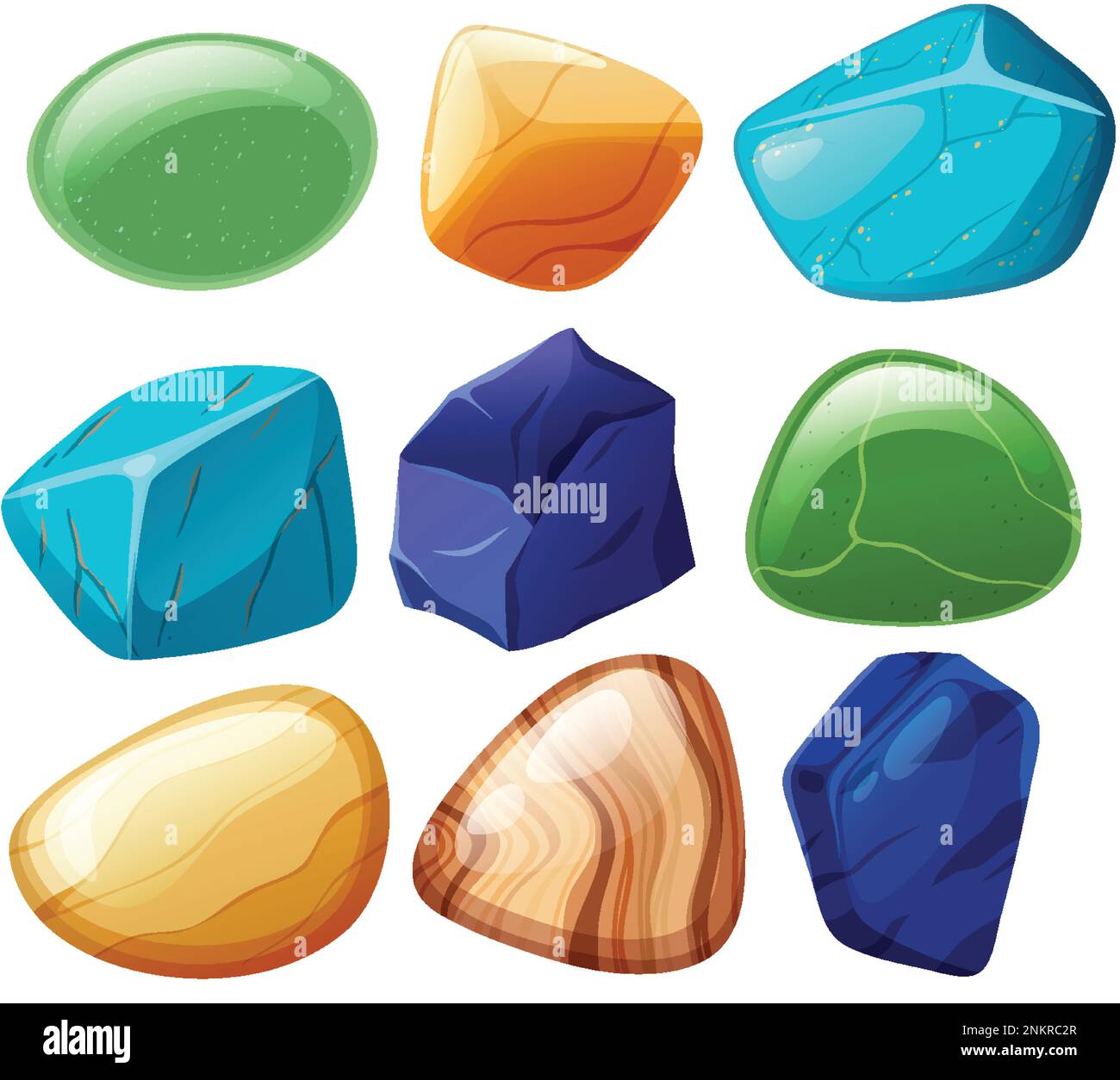 Set of healing crystals and stones illustration Stock Vector Image ...