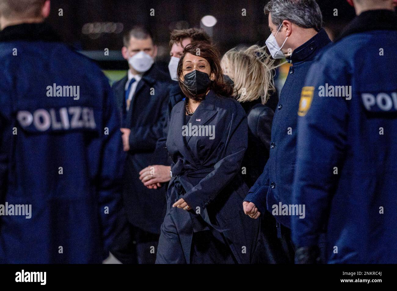 Vice President Kamala Harris arrives at Munich International Airport in ...