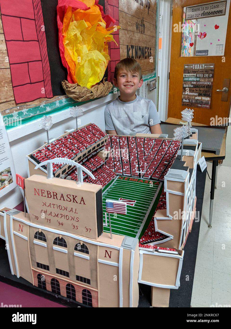 FILE -- The replica of Memorial Stadium made by Benson Metschke and his ...