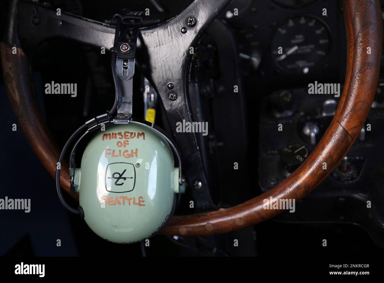 The cockpit of the 1933 Boeing 247D Airliner is seen at the Museum of ...