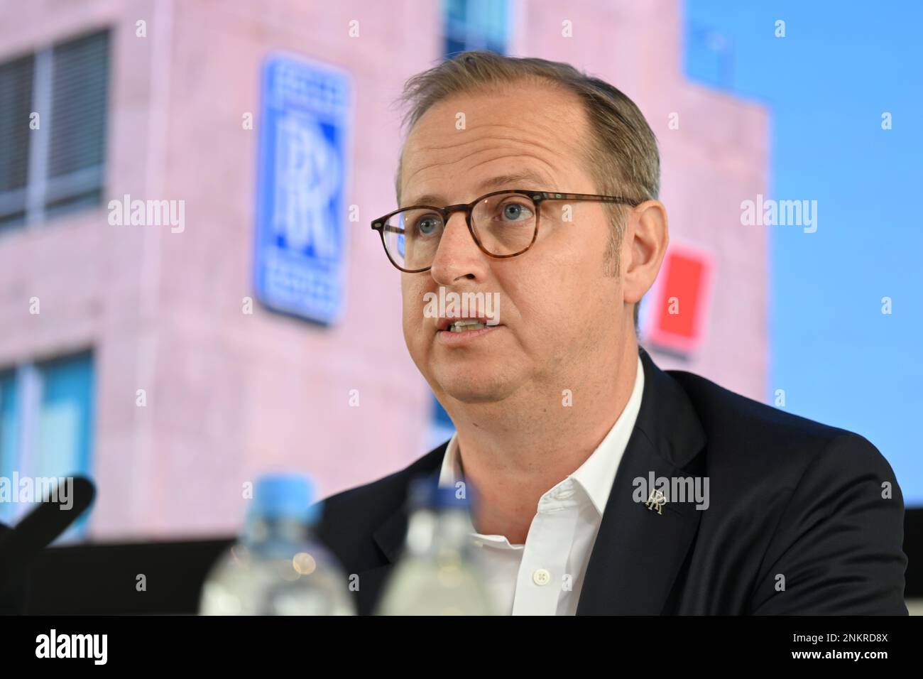 Friedrichshafen, Germany. 24th Feb, 2023. Jörg Stratmann, CEO of Rolls-Royce Power Systems ...