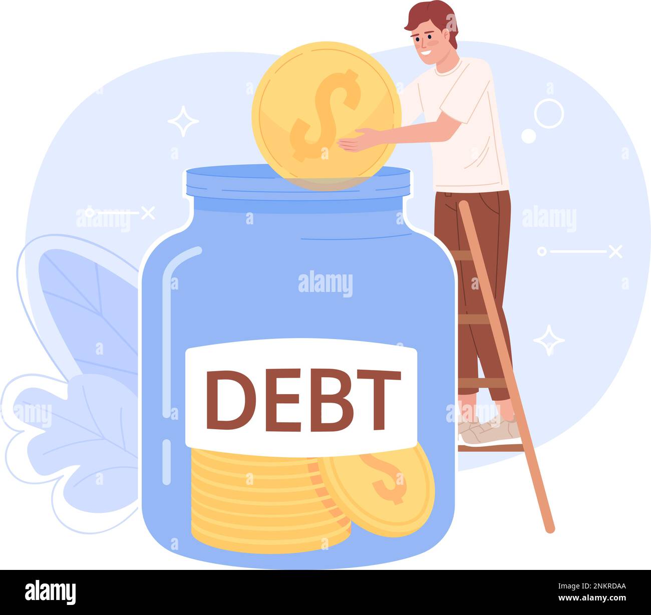 Debt-free investing flat concept vector spot illustration Stock Vector ...