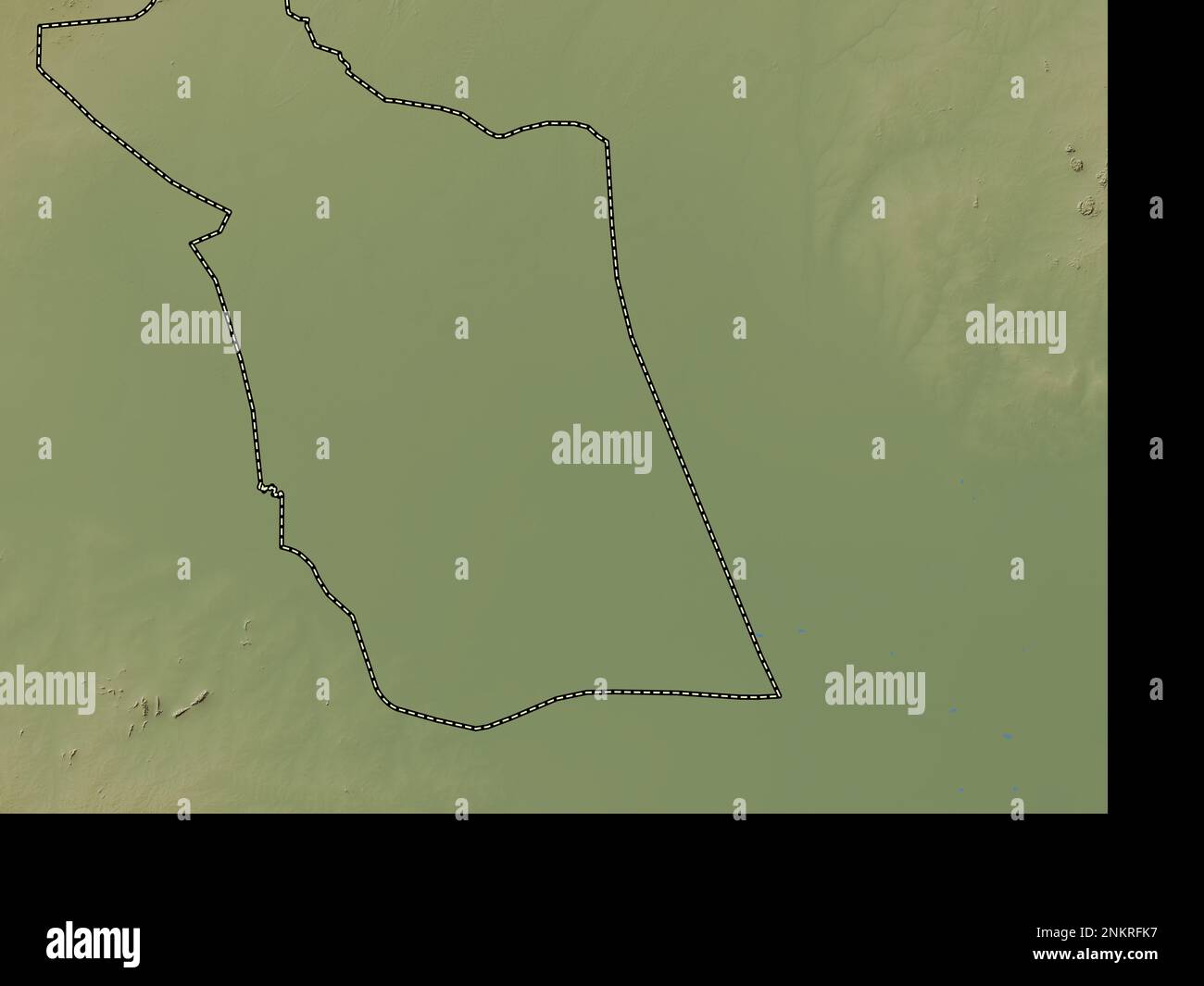 East Darfur, state of Sudan. Colored elevation map with lakes and ...