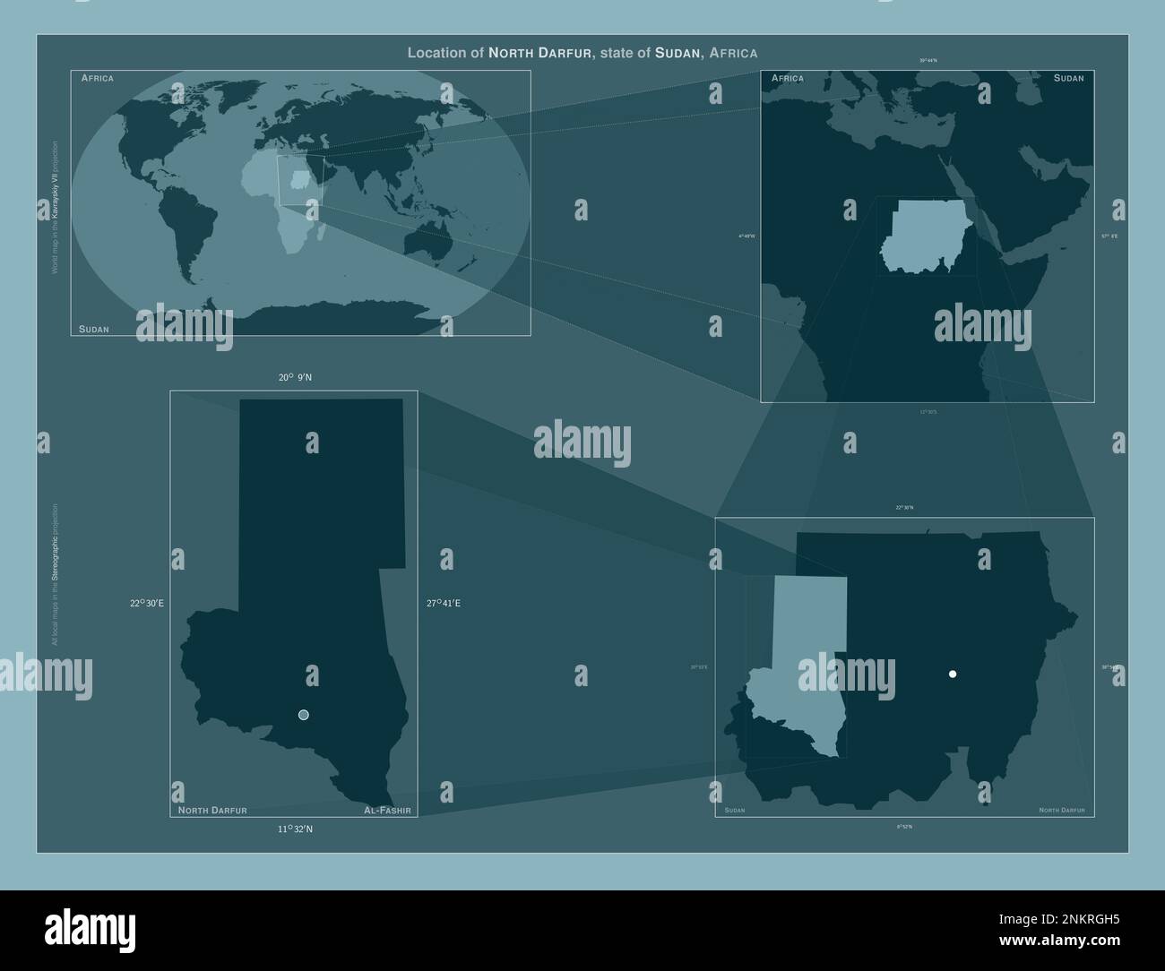 North Darfur, state of Sudan. Diagram showing the location of the ...